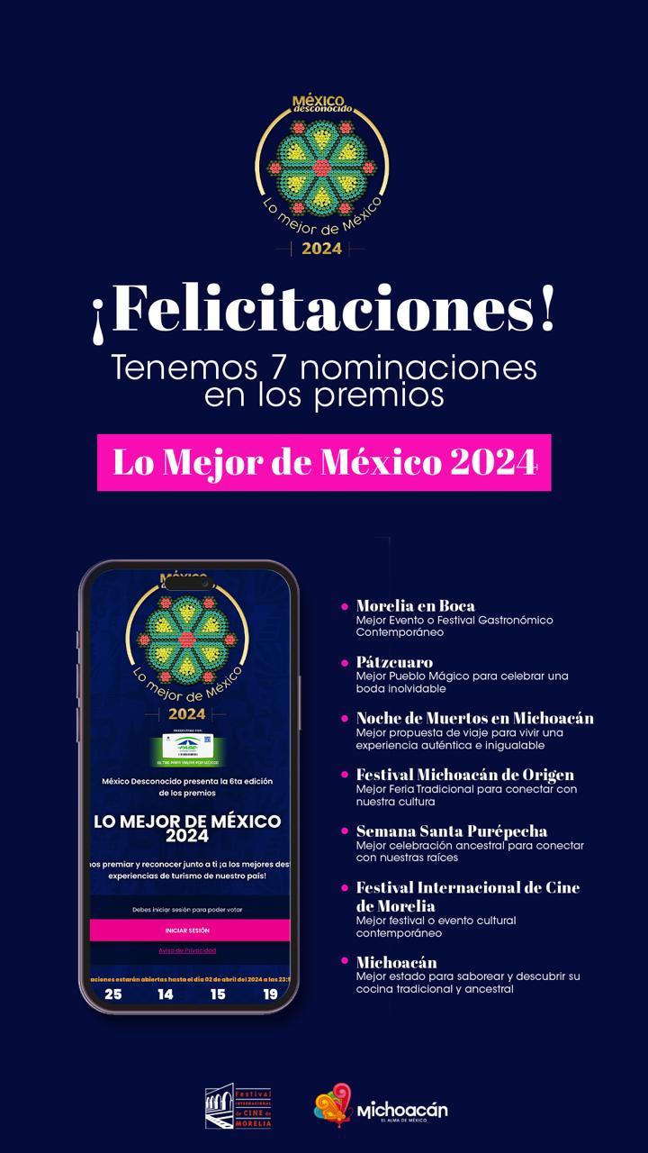 Michoacán Y El Ficm Nominados A Los Premios “lo Mejor De México” 2024 Morelia Film Festival
